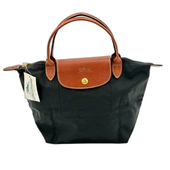 Longchamp | Bags | Nwt Black Longchamp Le Pliage Top Handle Folding Bag ...